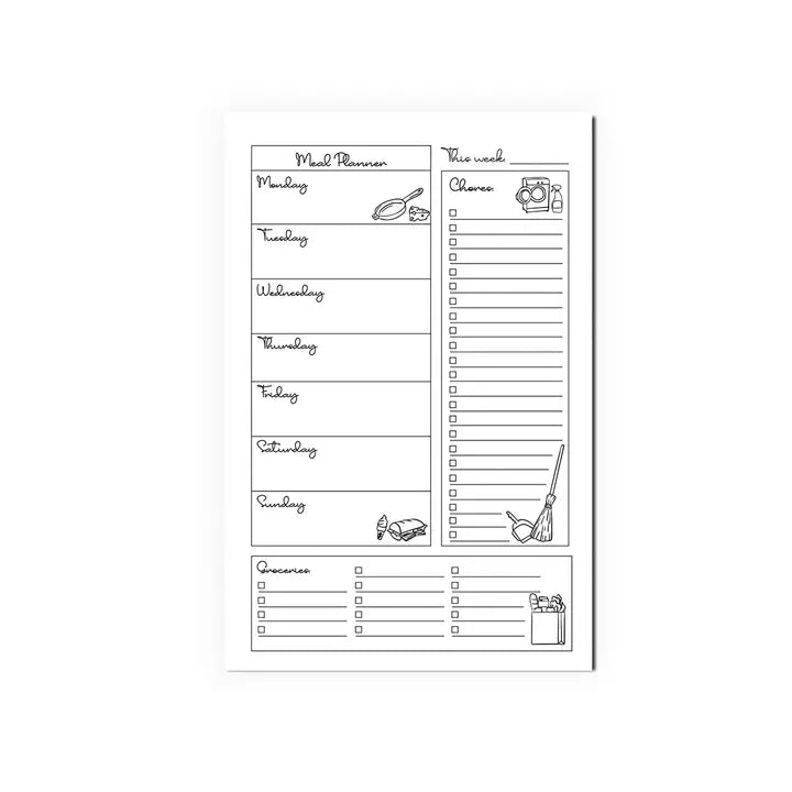 Meal and Chore Chart Notepad – Soak Lifestyle Boutique